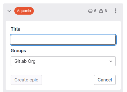 Epic boards · Epics · Group · User · Help · GitLab